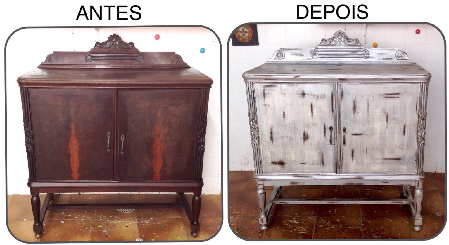 Como fazer pátina prata - Transforme móveis antigos! - Além da Rua Atelier